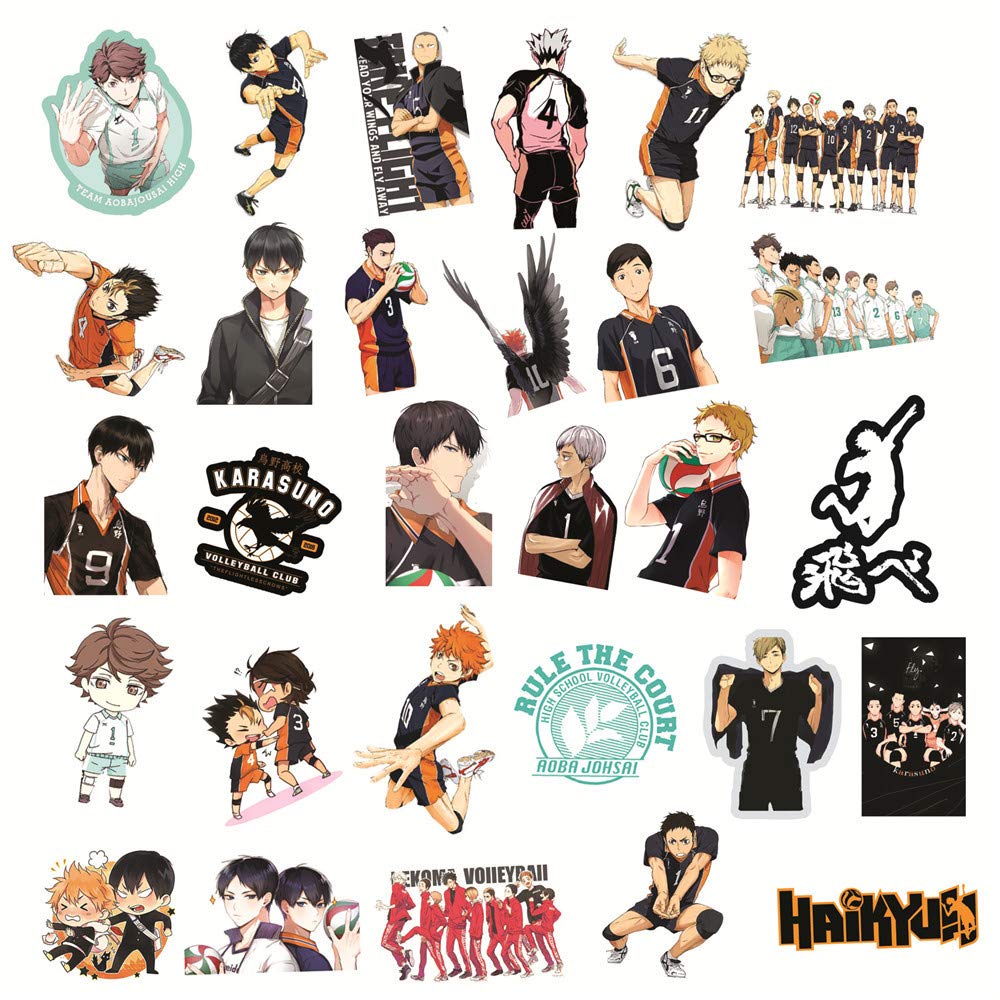 50pcs Haikyuu Stickers For Hydro Flask Japanese Anime Haikyuu Sticker ...