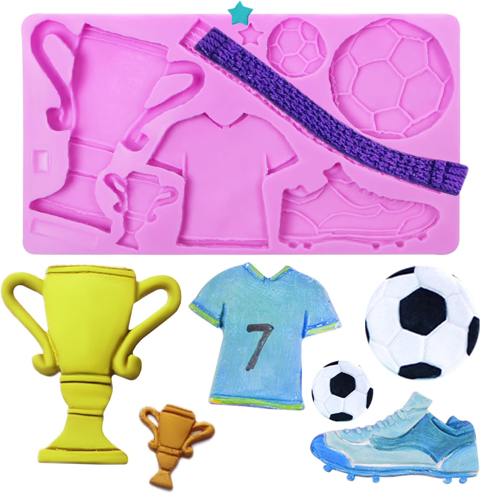 Amazon.com: TUKE Balls Mold, 3D Chocolate Football Molds with Clips for ...