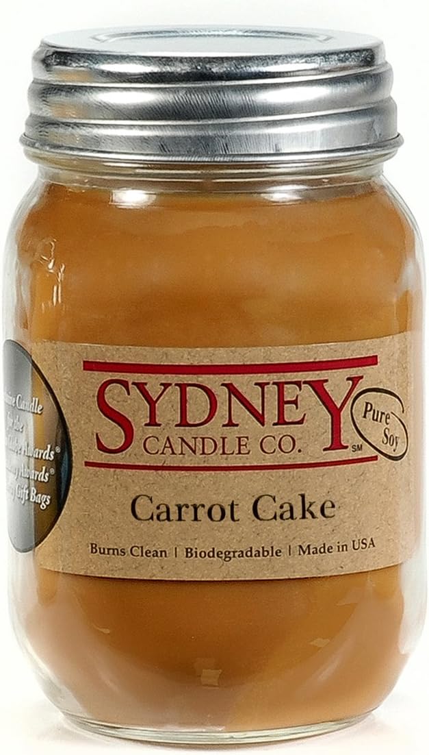 Amazon.com: Sydney Candle Co. - Carrot Cake - Mason Jar Candle (15.5 oz ...