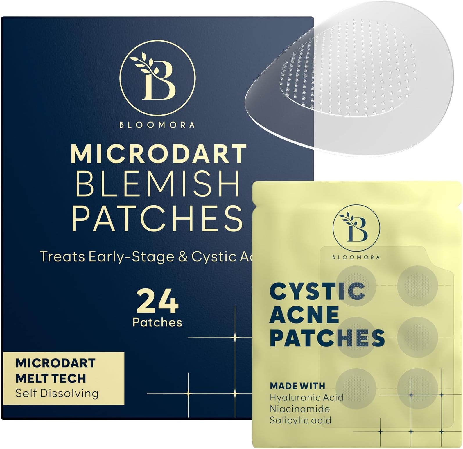Amazon.com: BLOOMORA Microdart Acne Patch, Zit Patches for Cystic Acne ...