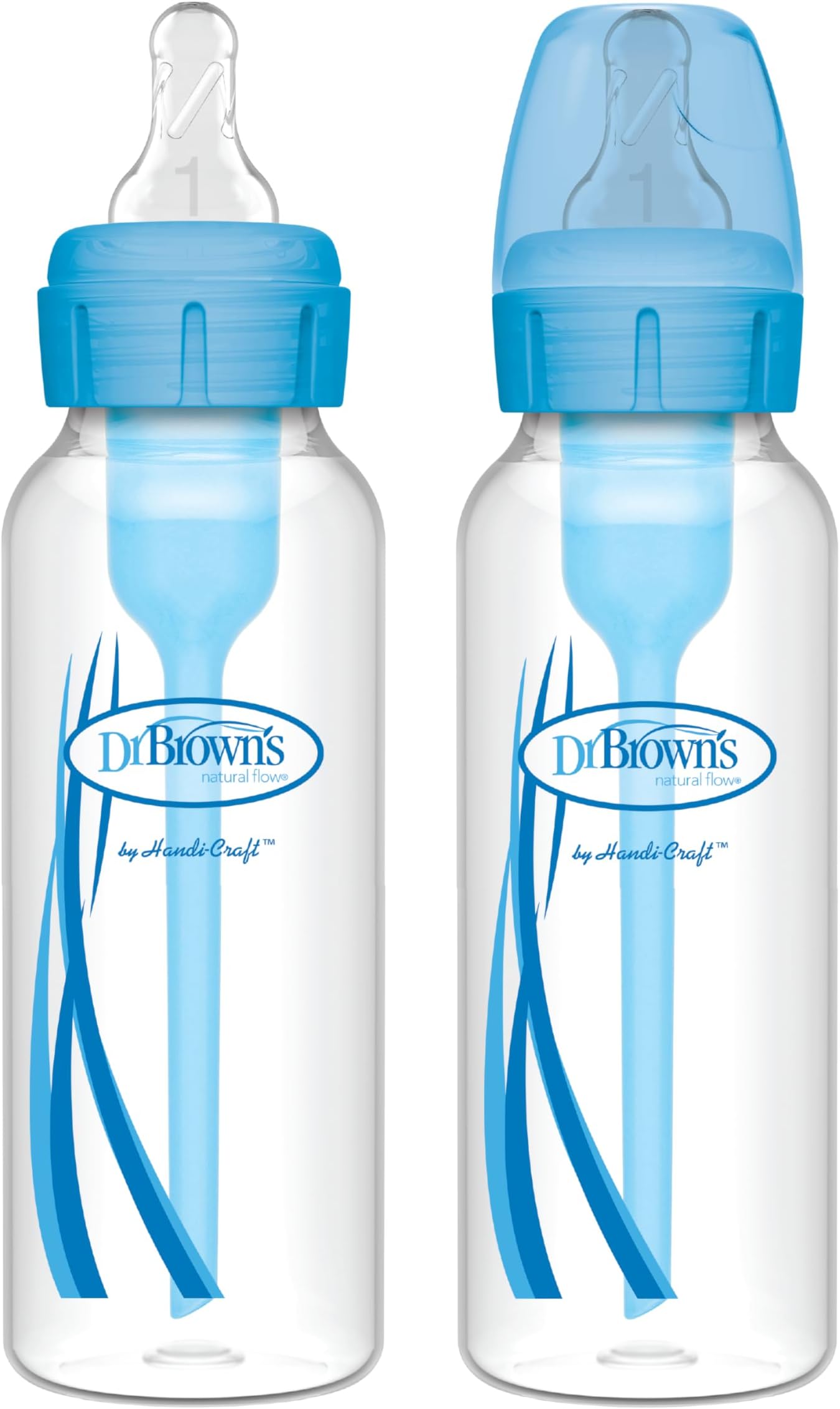 Dr Brown's 8 Oz - 250 Ml Pp Narrow-Neck Baby Bottle - Blue, 2-Pack ...