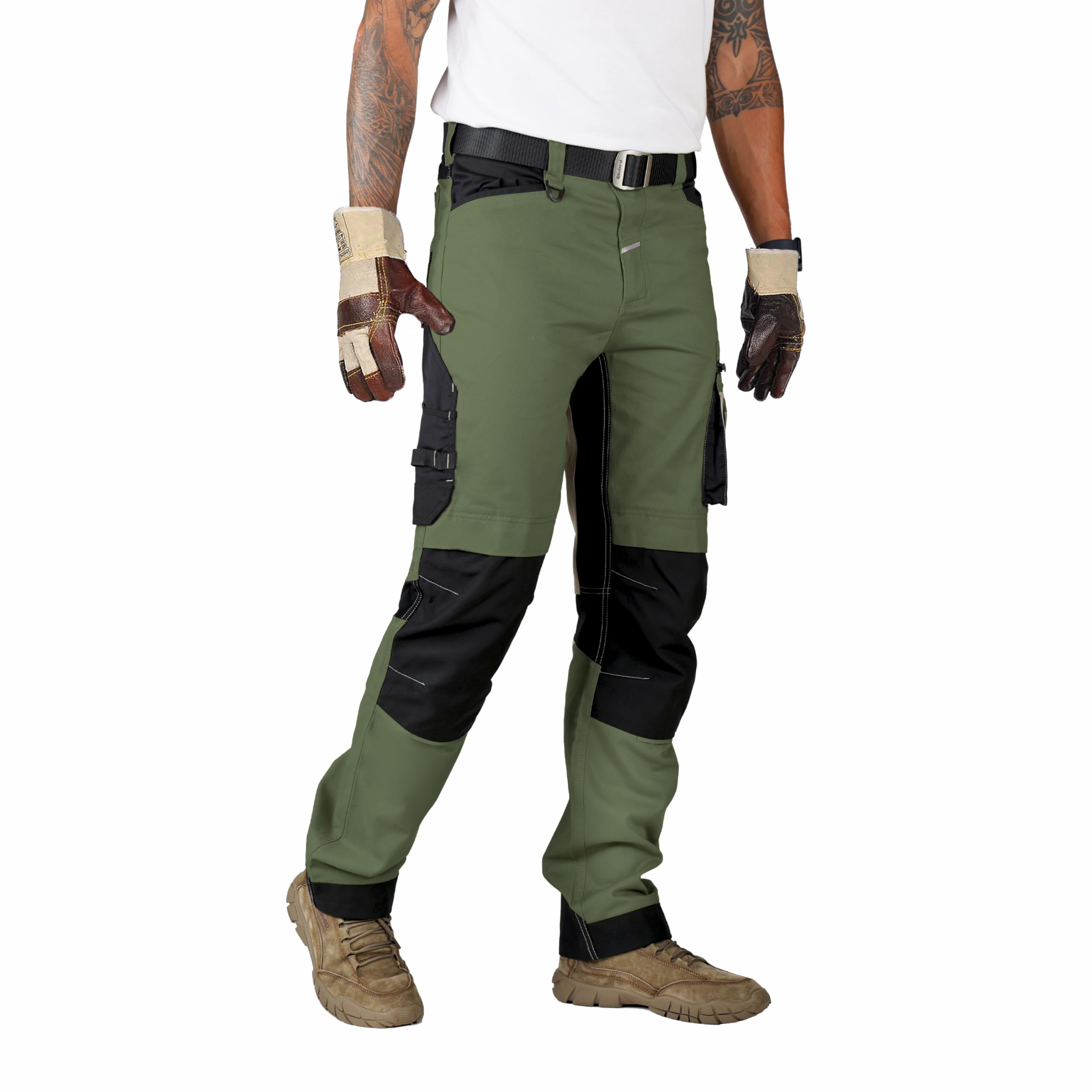 Amazon.com: Ellobird Men's Construction Work Utility Pants Relaxed Fit ...