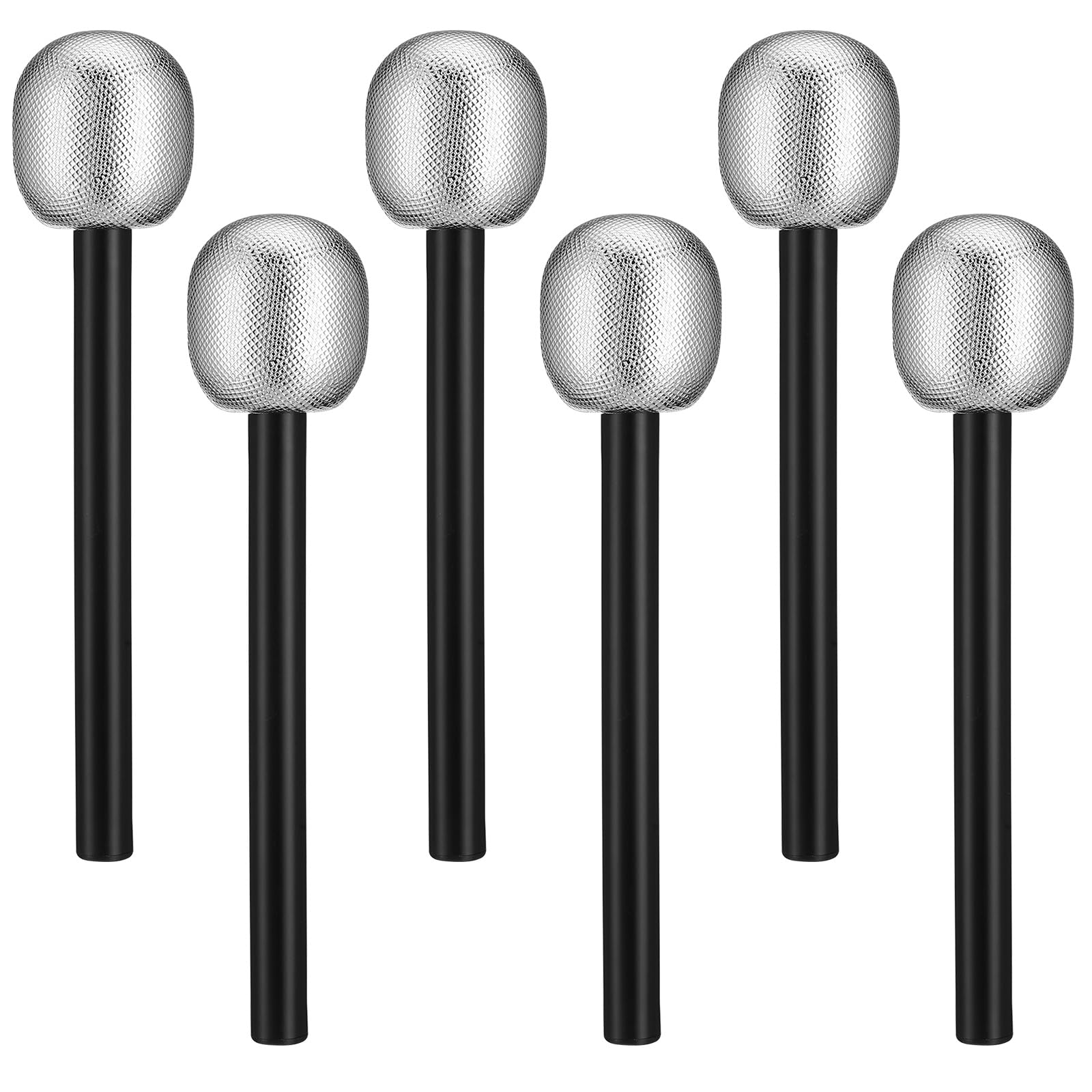 Amazon.com: NUOBESTY Kids Microphone 6Pcs Glittered Silver Microphone ...