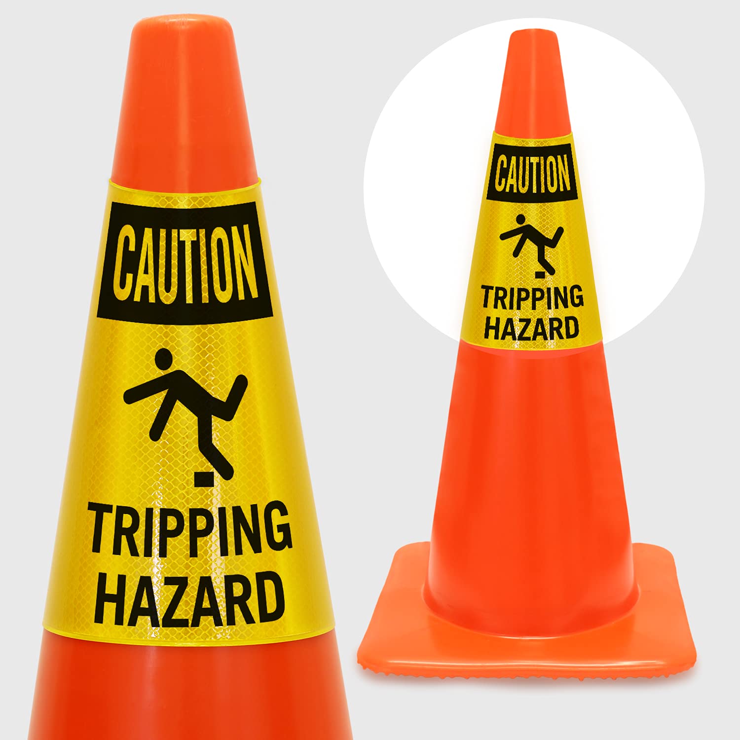 Snapklik.com : SmartSign Caution - Tripping Hazard” Cone Message Collar ...
