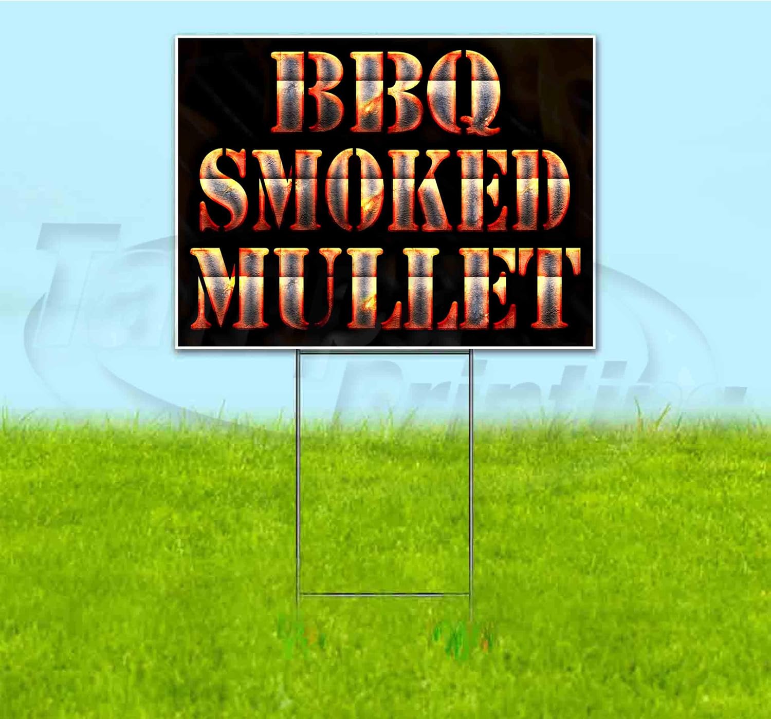Amazon.com: BBQ Smoked Mullet (18" X 24") Yard Sign, Quantity Discounts ...