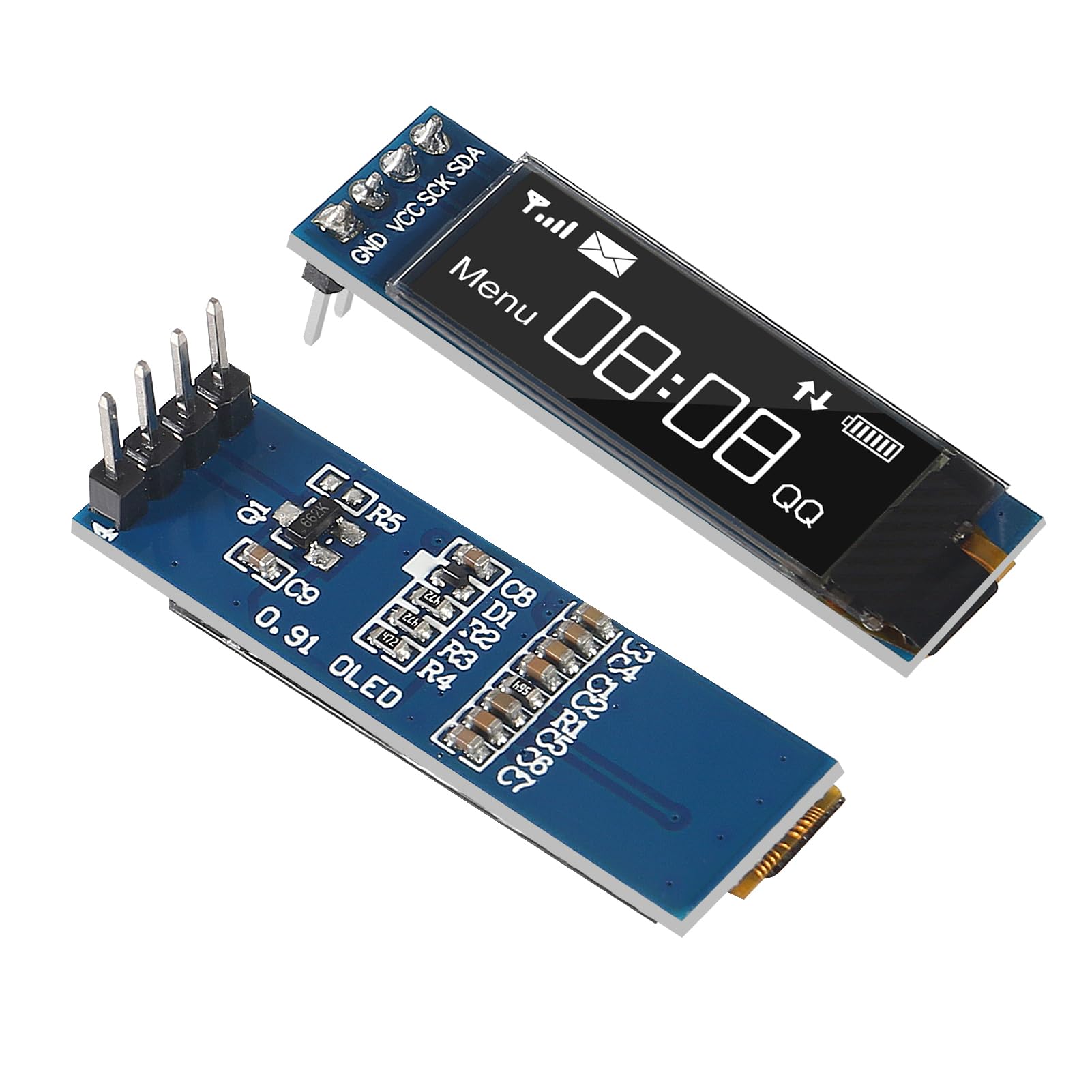Snapklik.com : ACEIRMC 4pcs I2C Display Module 0.91 Inch I2C OLED ...