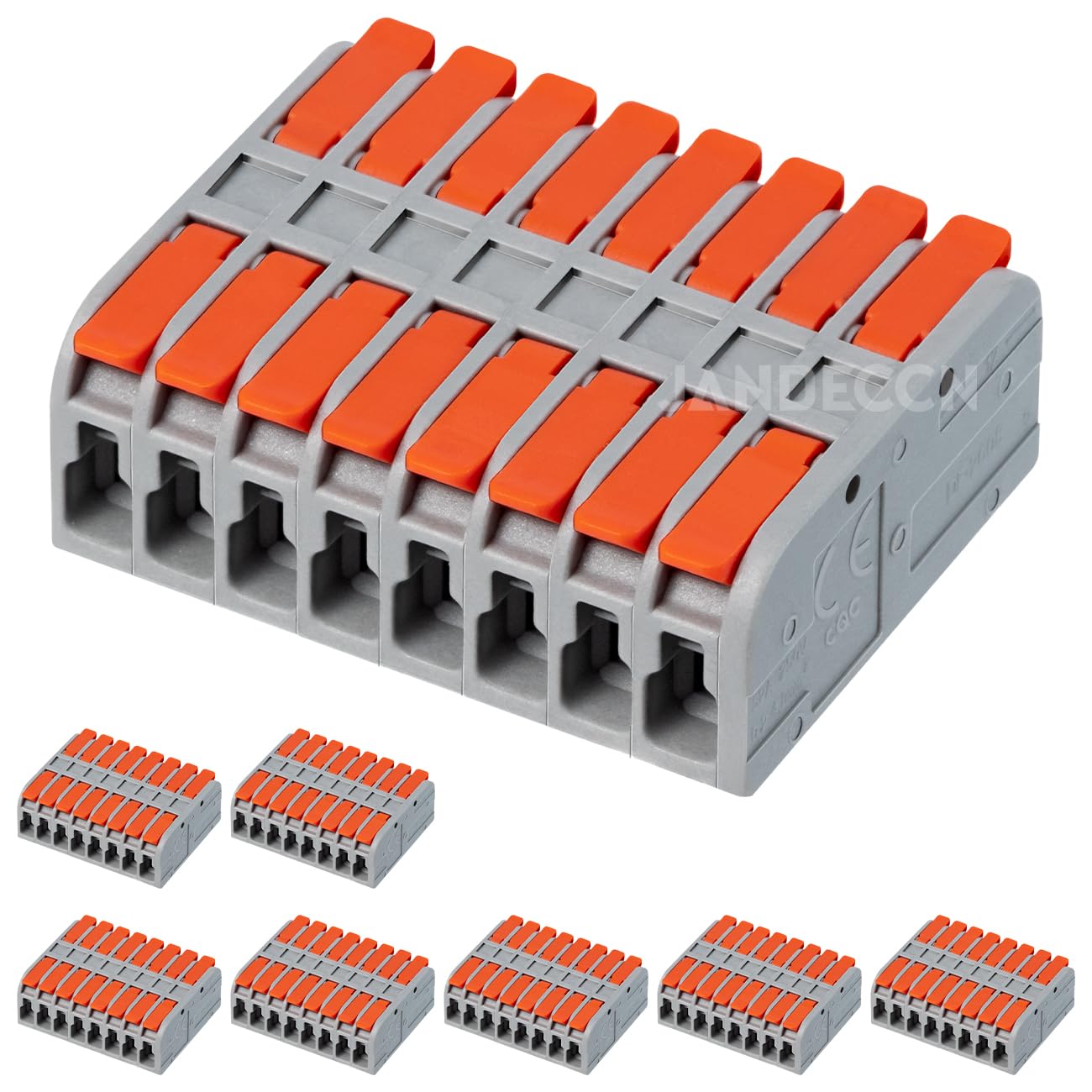 JANDECCN 8pcs Compact Wire Connectors, Push-in Conductor Wire Splice ...