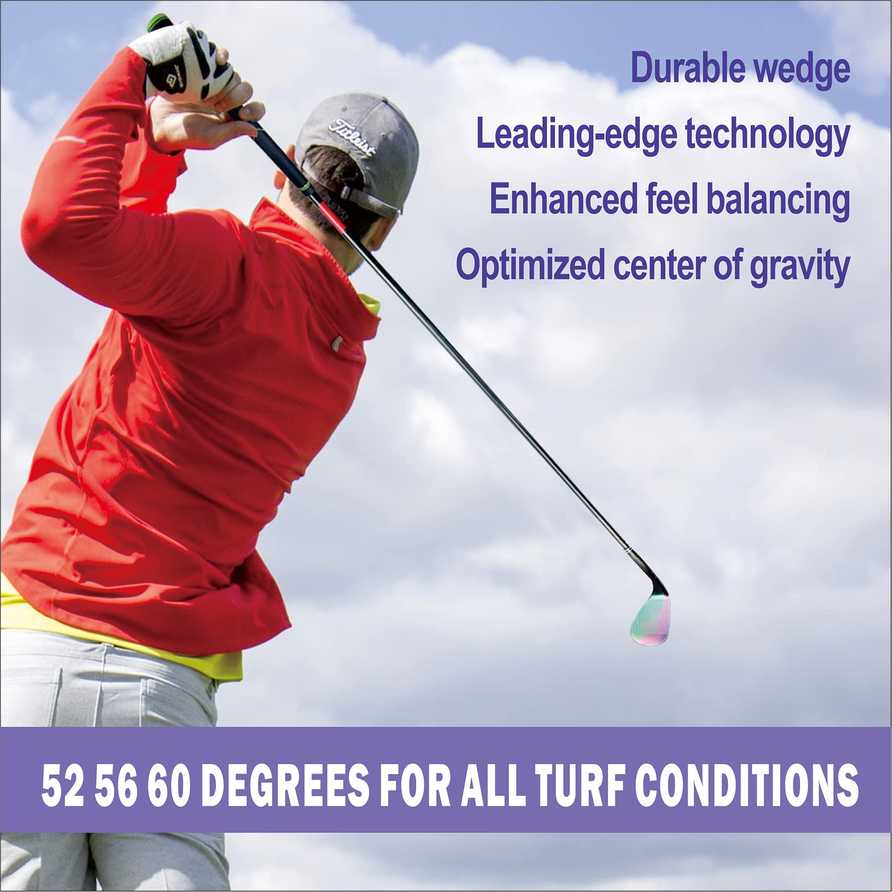 POSSOT Golf Wedge Set, 52/56/60 Degree for Man with Beautiful Black ...