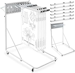 Amazon.com : Estune Mobile Blueprint Holder Rack Adjustable Mobile ...