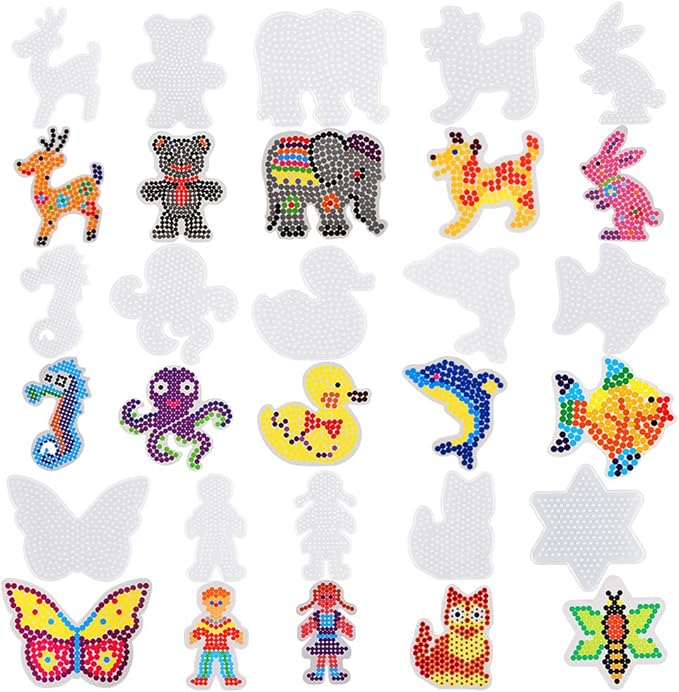 Amazon.com: 15 Pieces Fuse Beads Pegboards Set, 5mm Perler Beads Boards ...