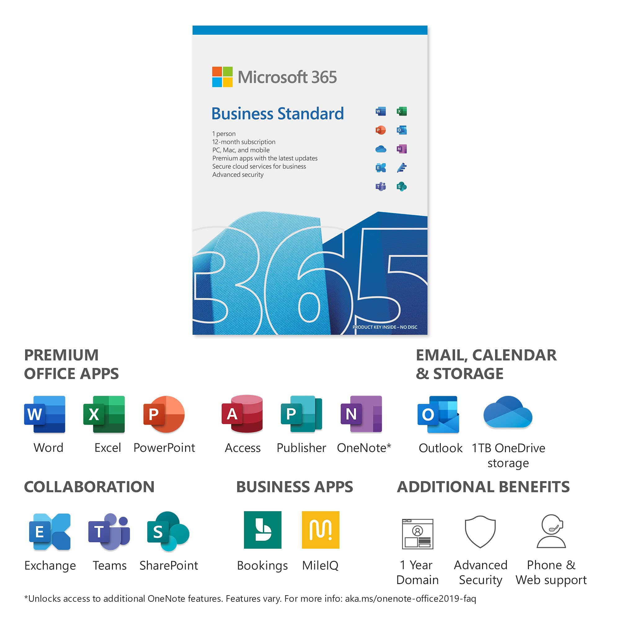 Buy Microsoft 365 Business Standard | 12-Month Subscription | 1 person ...