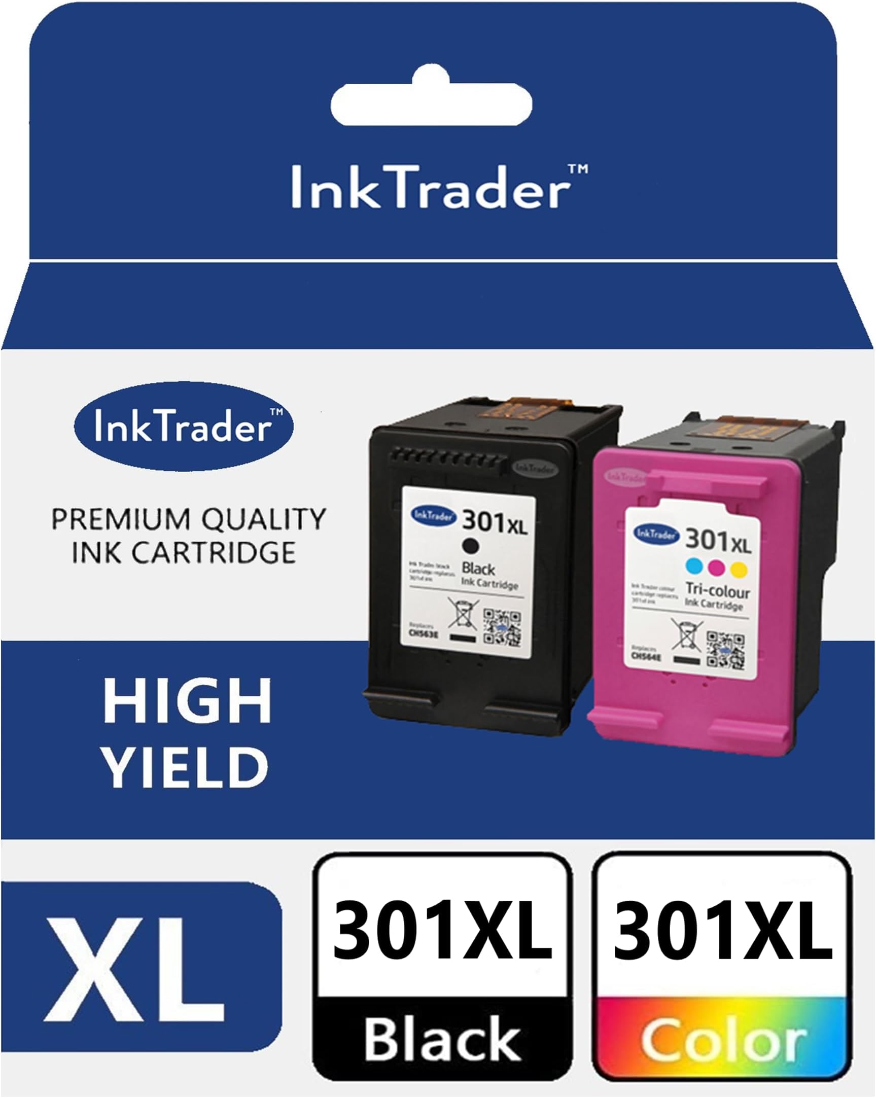 301 XL Black & Colour Ink Cartridge Replacements For HP 301 For Use In ...