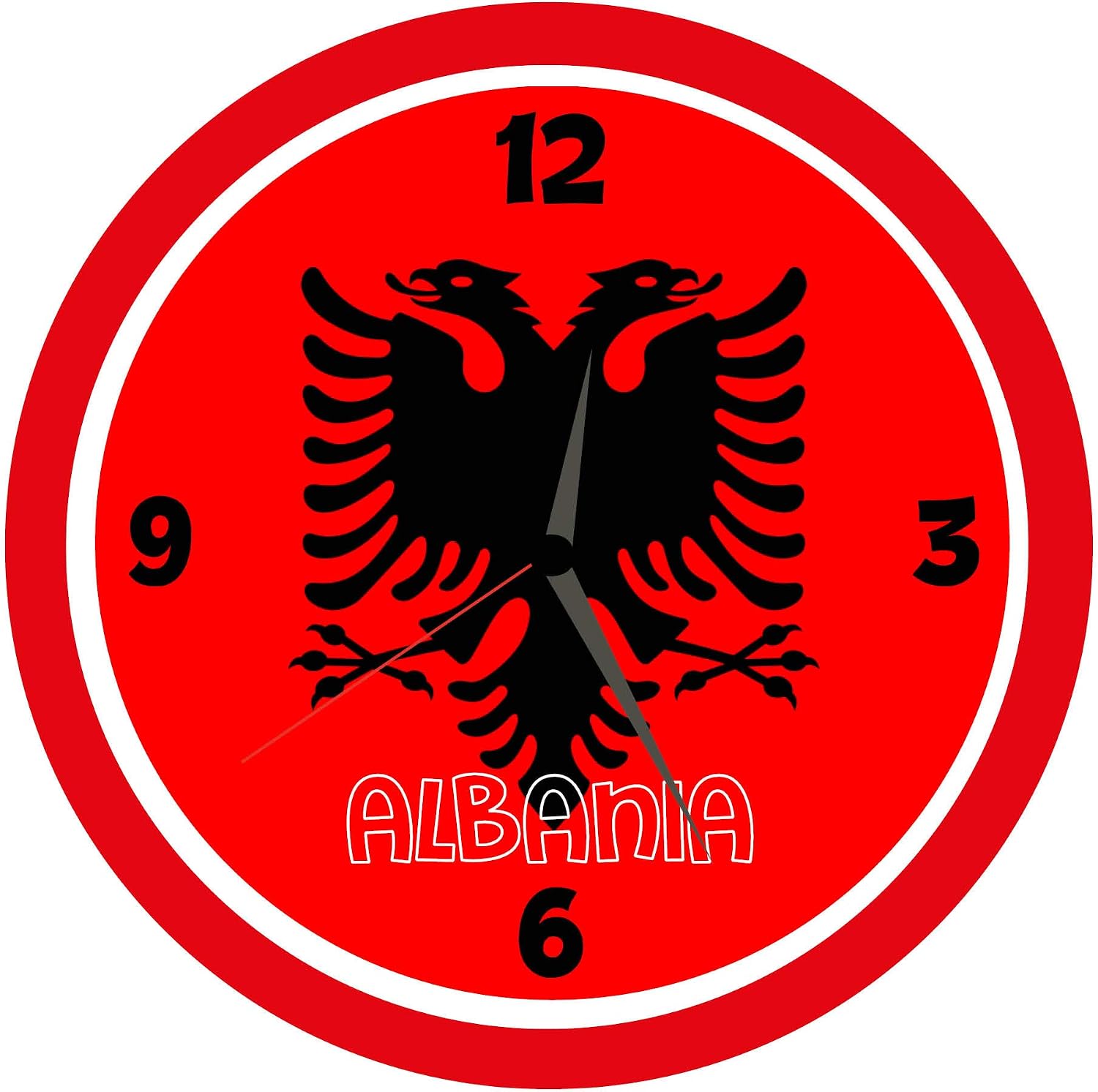 Amazon.com: Tipolithografia Ghisleri Wall Clock Albania with Flag ...
