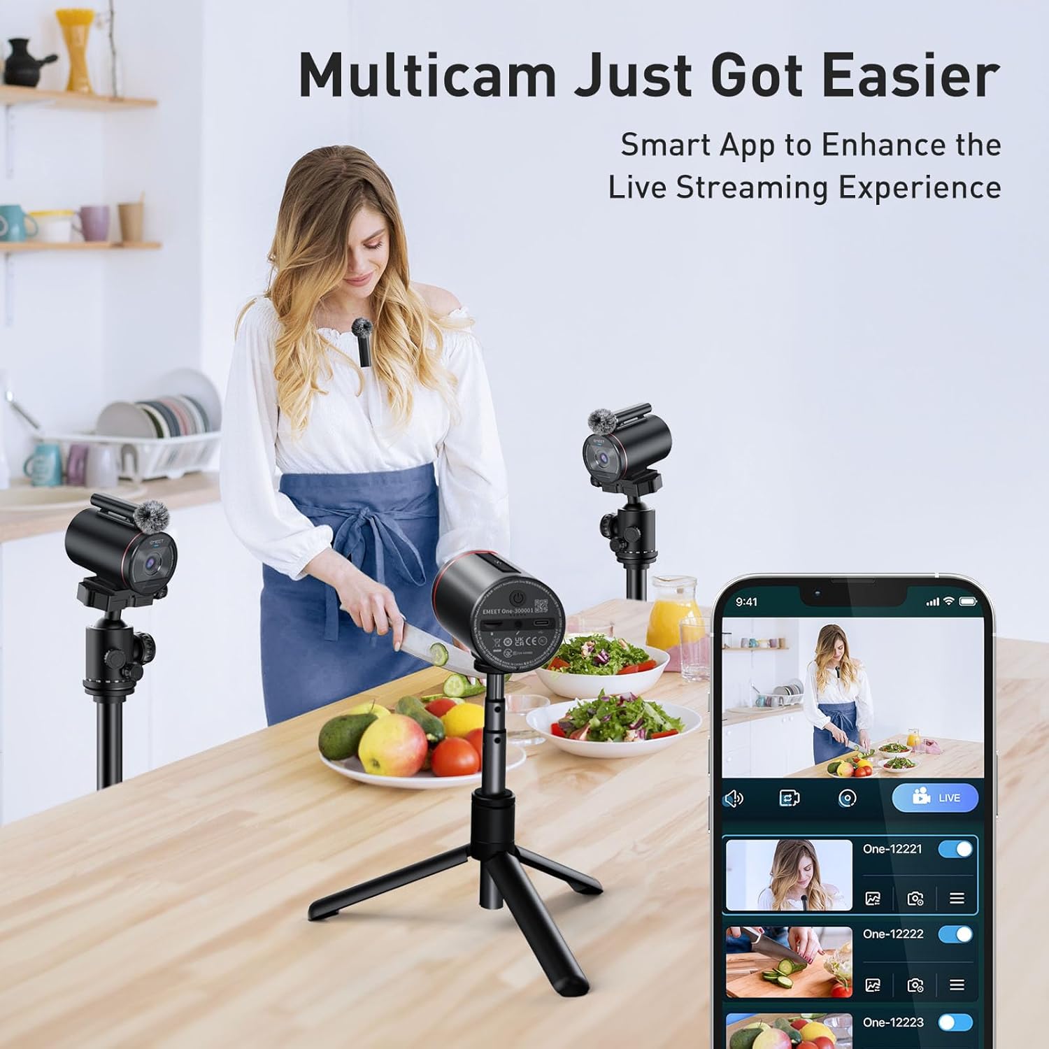 EMEET StreamCam One – Paquete de 2 cámaras inalámbricas de transmisión ...