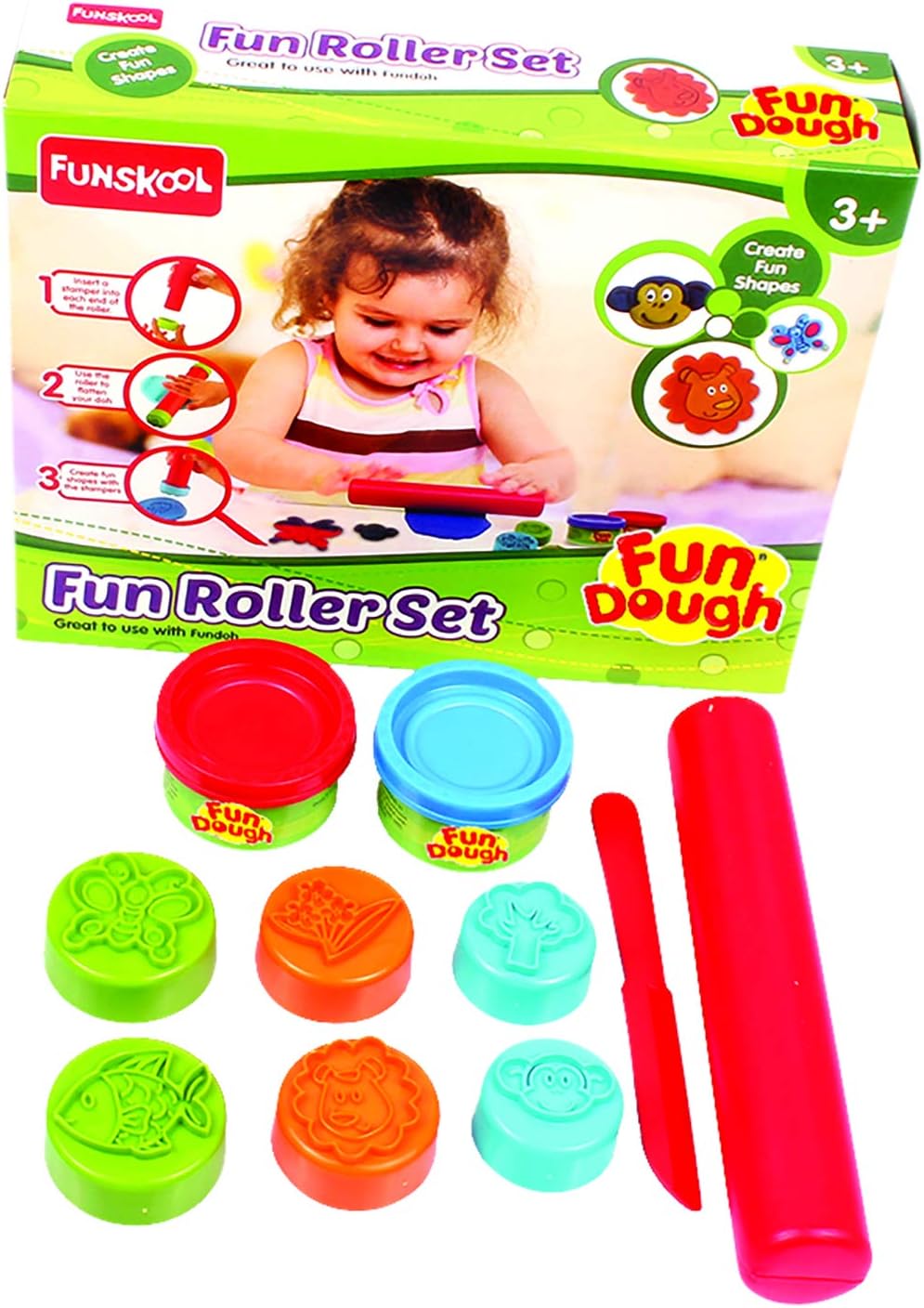 Funskool Fundough Mini Fun Pack, 6 Tubs Of Dough, 25Gms Each, Multicolour, Toy, Shaping ...