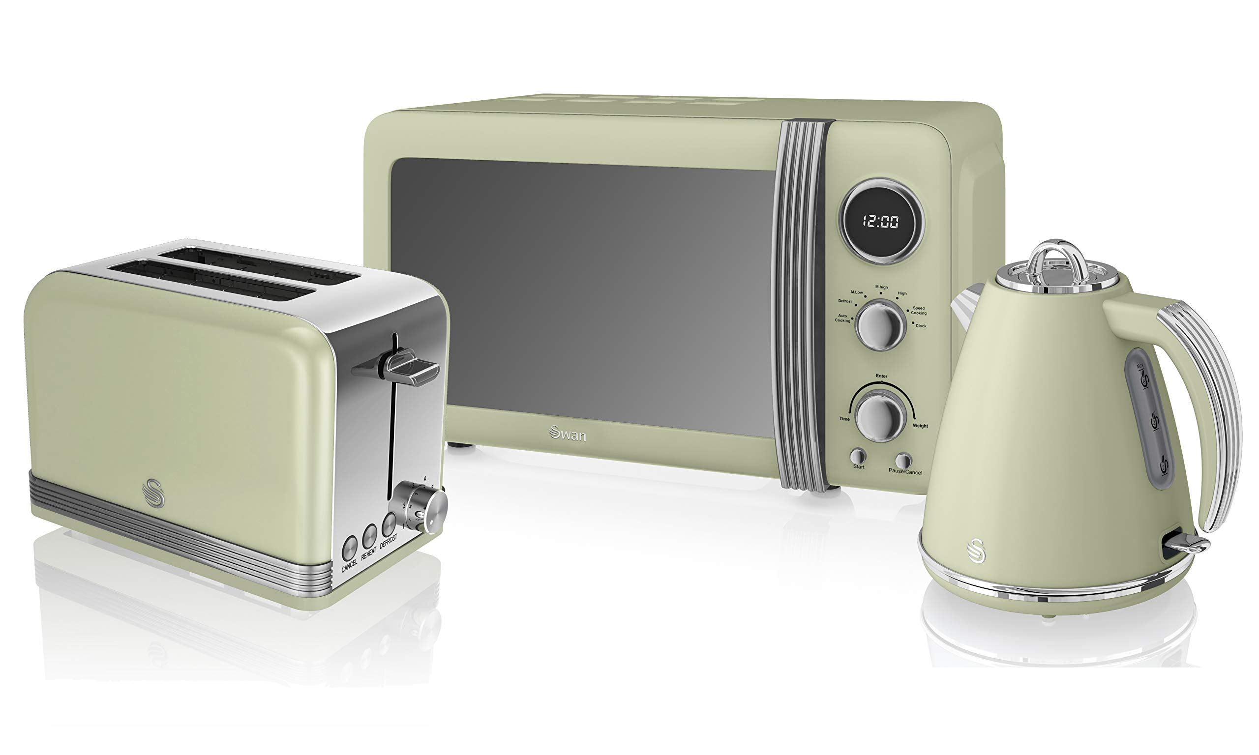 Buy Retro Kitchen Pack by Swan - Digital Microwave 800w 20L, Jug Kettle ...