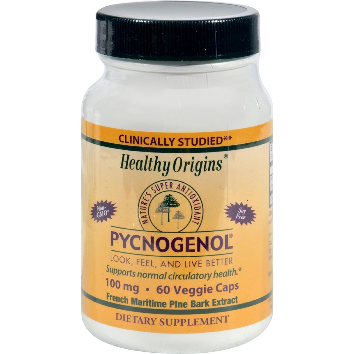 Healthy Origins Pycnogenol - 100 mg - 60 Vegetarian Capsules : Amazon ...
