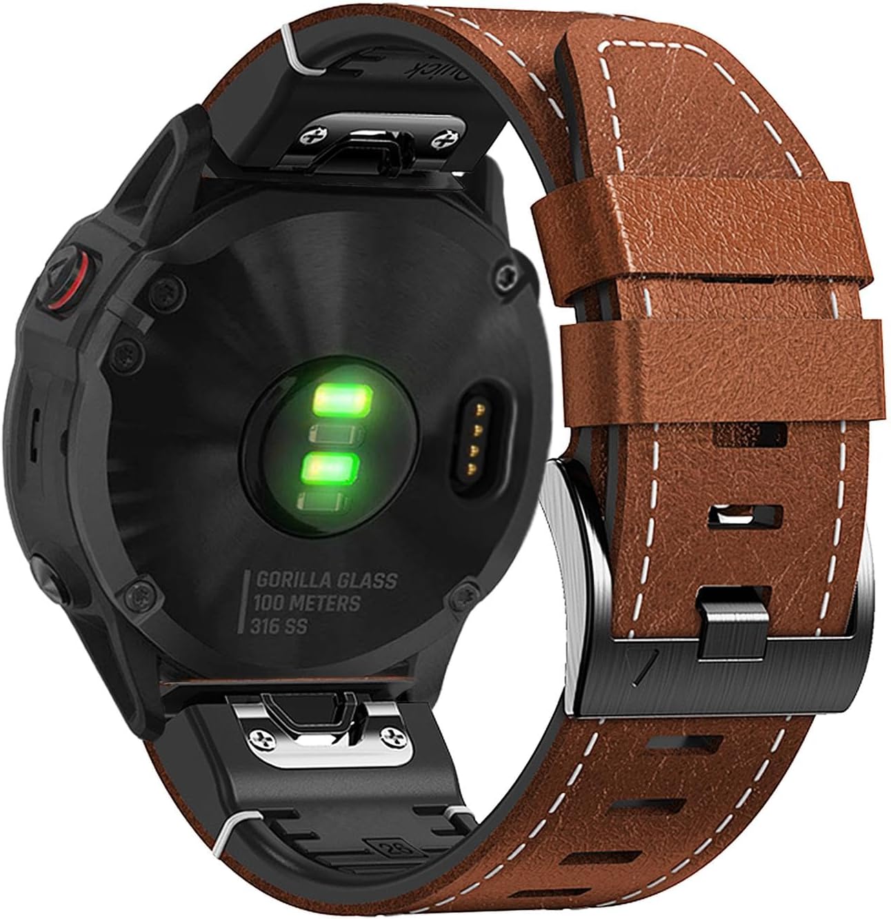 Amazon.com: Garmin QuickFit® 22 Watch Bands - Genuine Horween® Leather ...