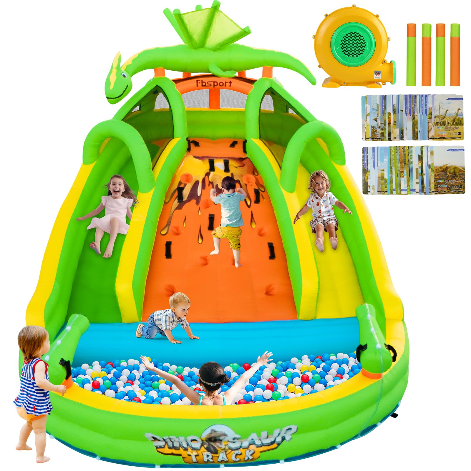 FBSPORT Inflatable Bounce House with Slide, Bouncy House Water Park Bouncy Castle for Kids 3-12 ...