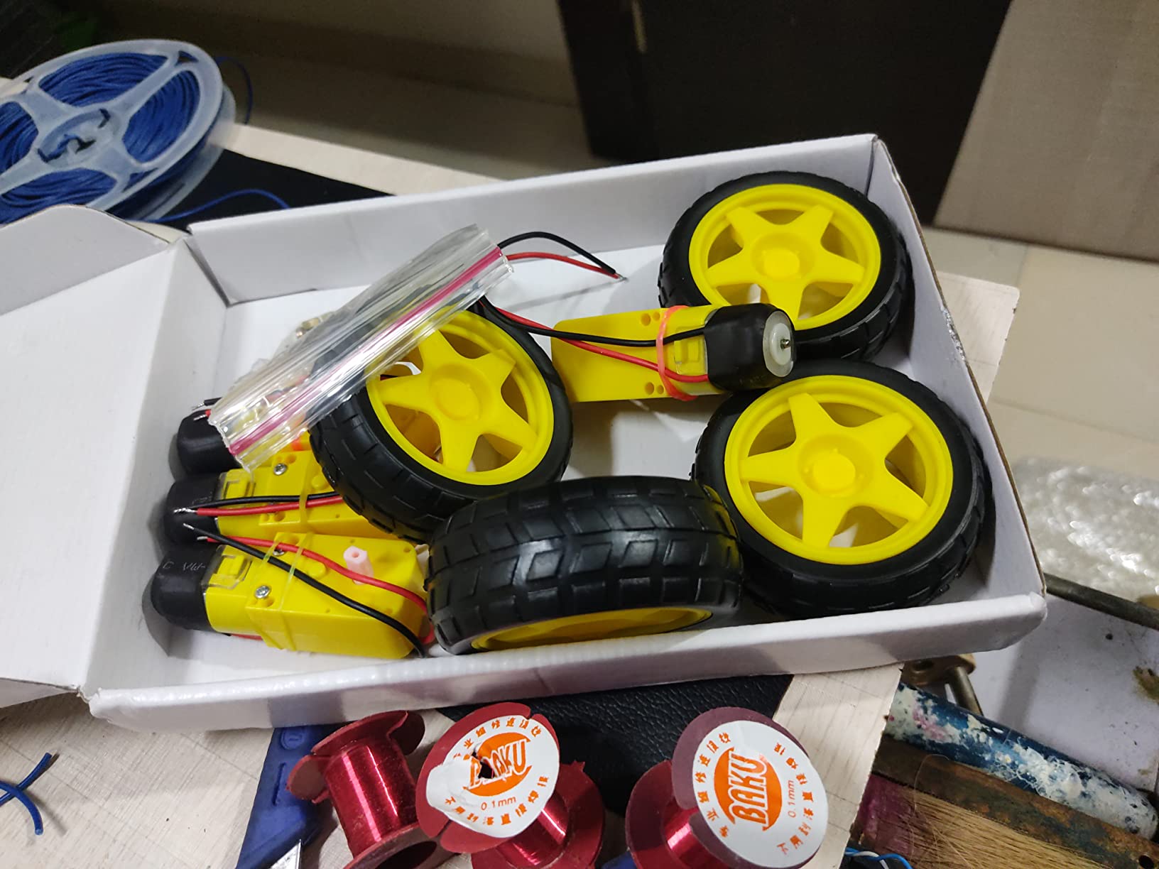 SparkleBox Metal Kit -Dc Bo Motor Kit- (100Rpm) with Soldered Wires = 4 ...
