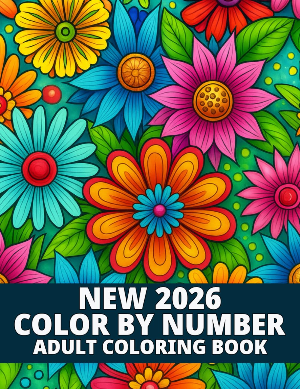 New 2026 Color By Number Adult Coloring Book: Large Print Color By ...