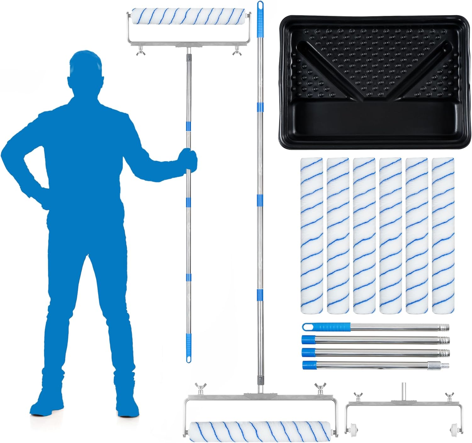 18 Inch Paint Roller Kit, Large Paint Roller Set, 12 Pcs Roller Paint ...