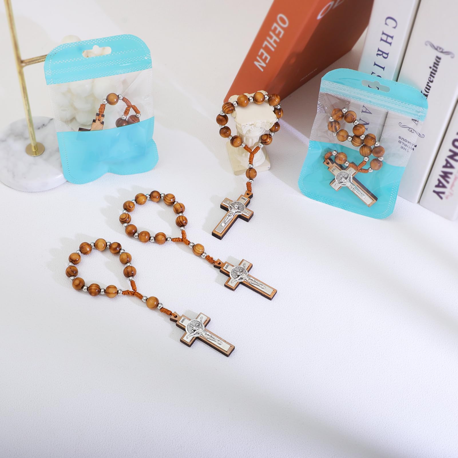 Snapklik.com : 12 PCS One Decade Wooden Rosary Beads Catholic Prayer ...