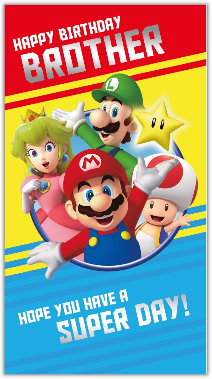 Super Mario Birthday Card for a Boy, Boys Birthday Card, Open Birthday ...