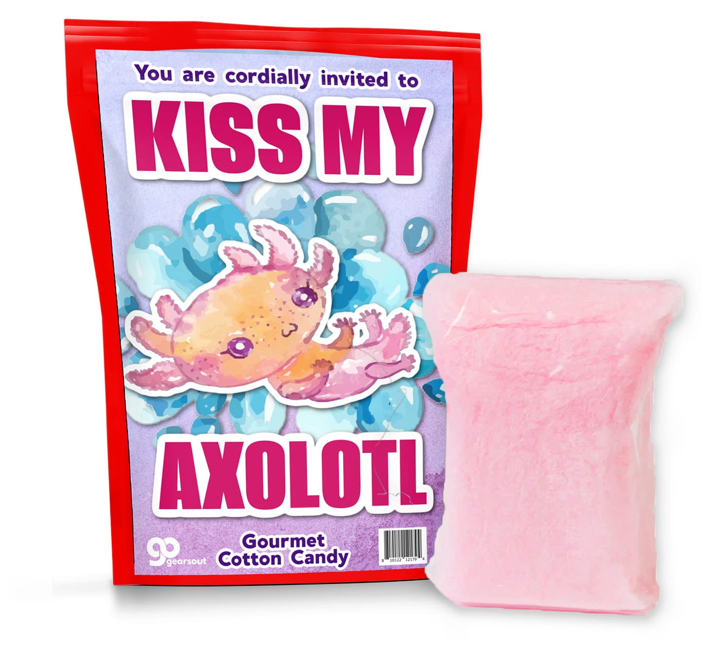 Amazon.com: Kiss My Axolotl Gourmet Cotton Candy - Gag Christmas Gifts ...