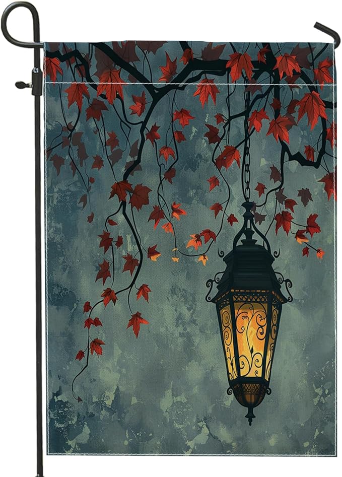 Amazon.com : TPHIHPT Fall Candle Lamp Garden Flags 12x18 Inch Double Sided for Outside, Autumn ...