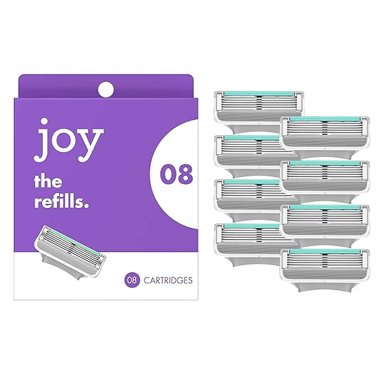 Amazon.com: joy Womens Razor Blade Refills, 8 Count, Purple, Lubrastrip ...