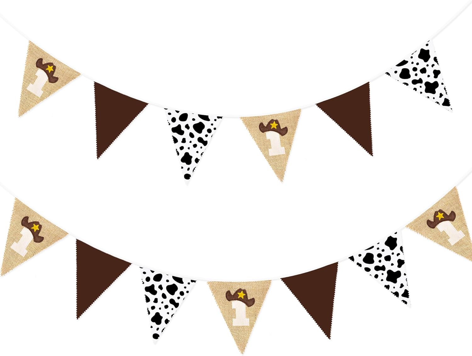 Amazon.com: Western Cowboy 1st Birthday Burlap Pennant Banner Flag Cow ...