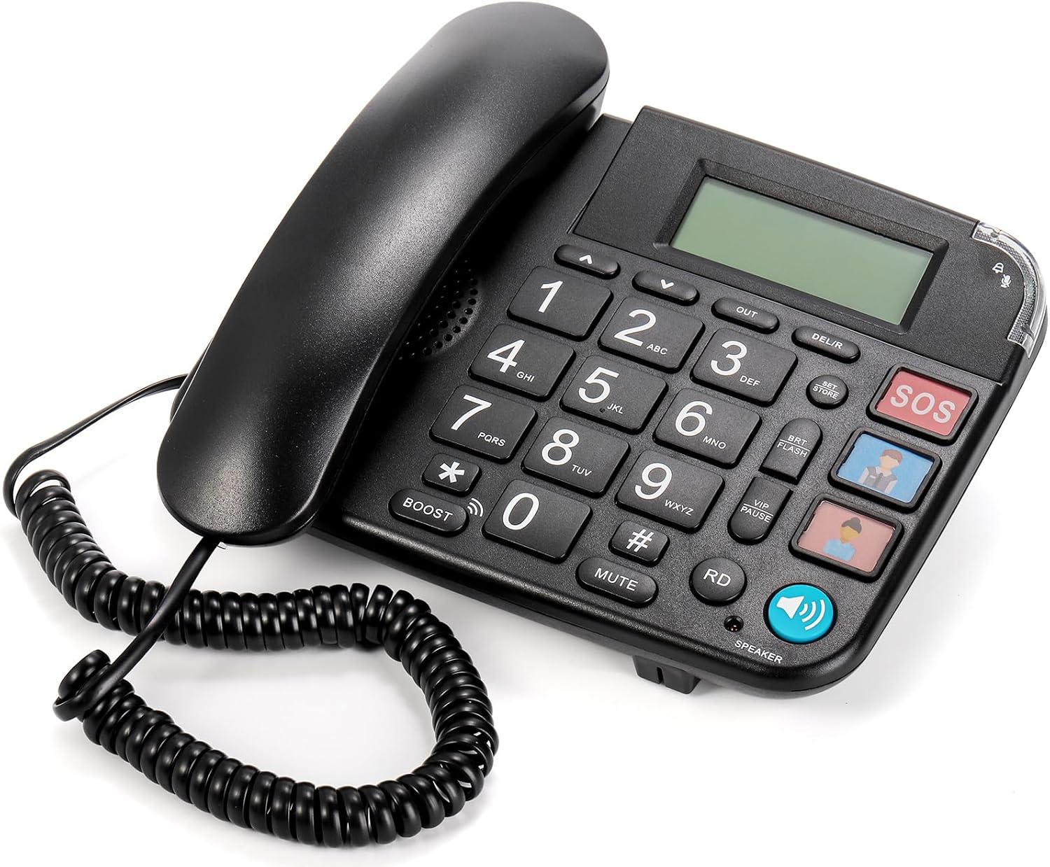 Frcctre Teléfono con botón grande para personas mayores, SOS con esfera ...