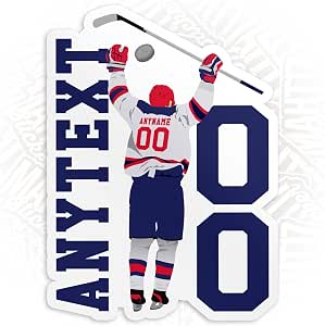 Amazon.com: Custom Ice Hockey Player Sticker Personalized Hockey Name ...