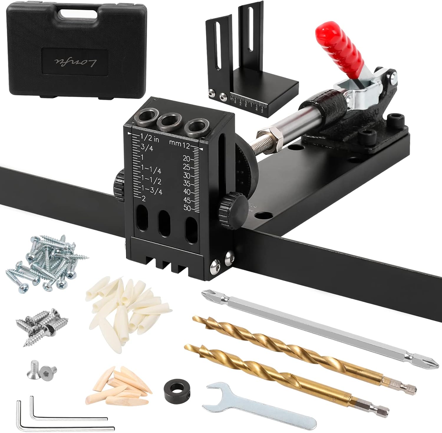 Amazon.com: Pocket Hole Jig Kit, Upgraded All Aluminum Alloy Pocket ...