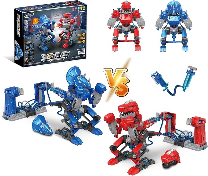 Amazon.com: LITTCO Dinosaur Hydraulic Boxing Bots STEM Experiment Kit ...