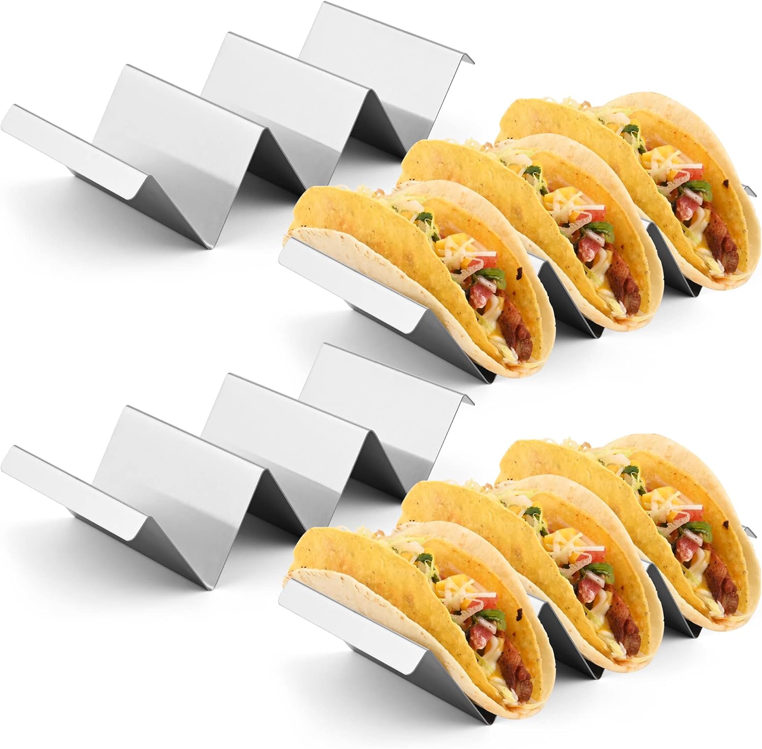 Amazon.com: zoyizi Taco Holders 4 Pack, Stainless Steel Taco Stand Rack ...