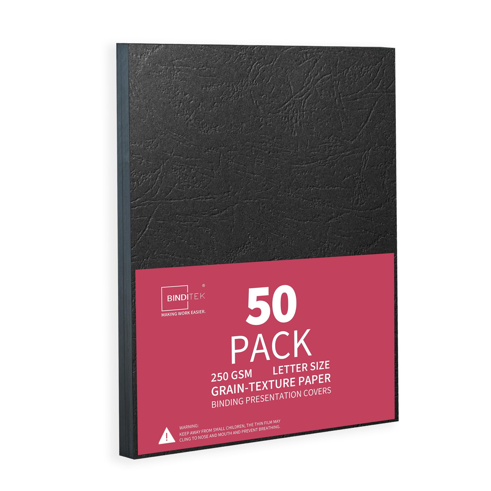 Snapklik.com : Binditek 50 Pack 13 Mil Grain-Texture Paper Binding ...