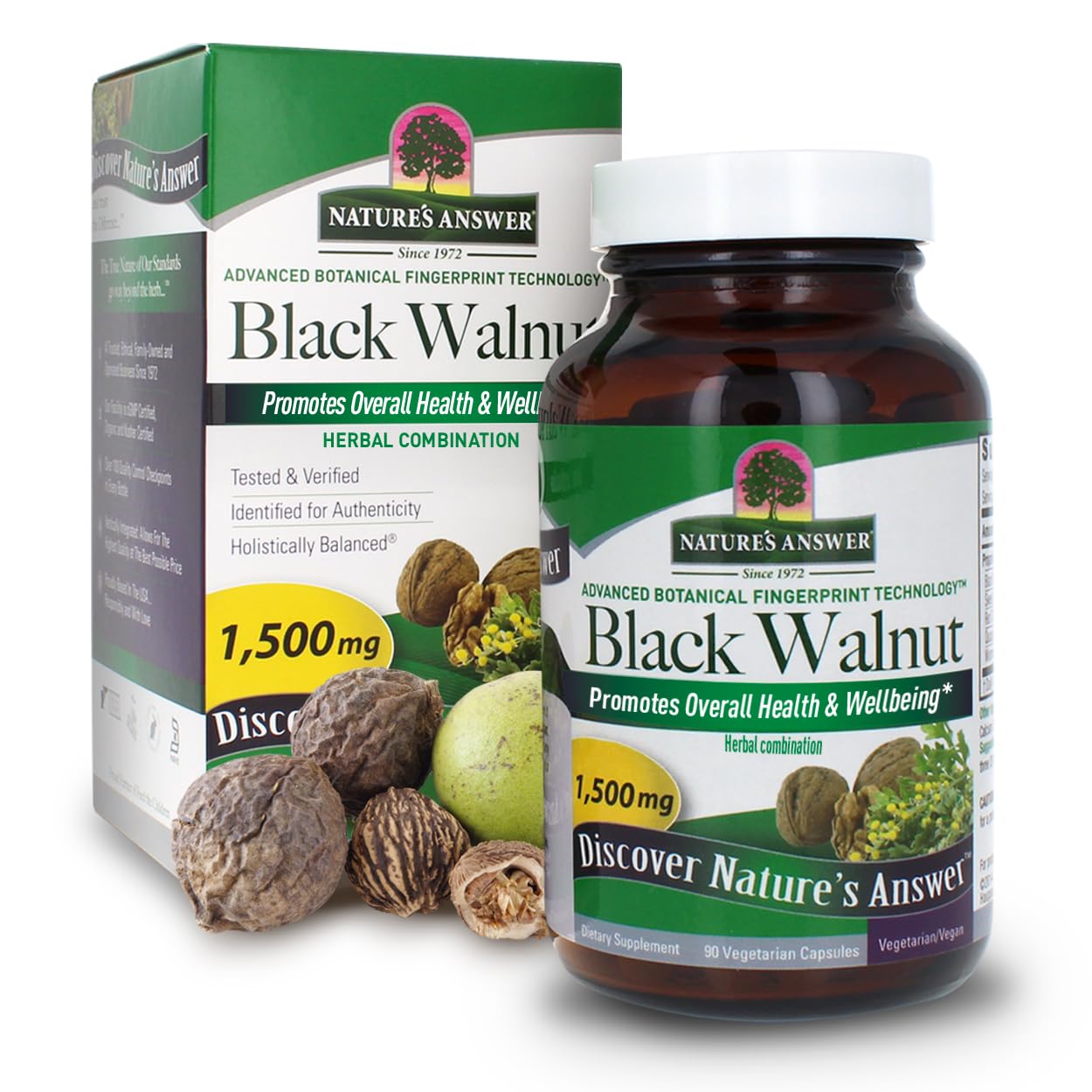Nature's Answer Black Walnut Complex Cápsulas Vegetarianas em Pó, 90 ...