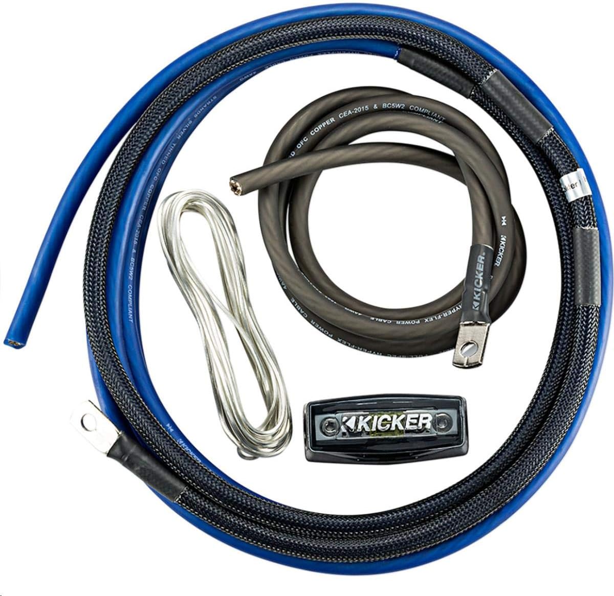 Amazon.com: Kicker 46PK4 PK4 4-AWG Amplifier Power Kit - Power, Ground ...