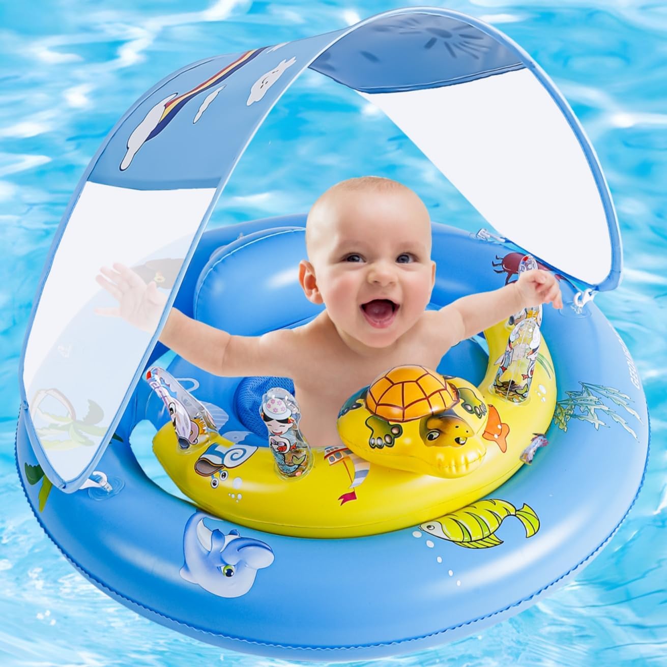 Amazon.com: Baby Pool Float,Extra Wide Infant Pool Float,Baby Floaties ...