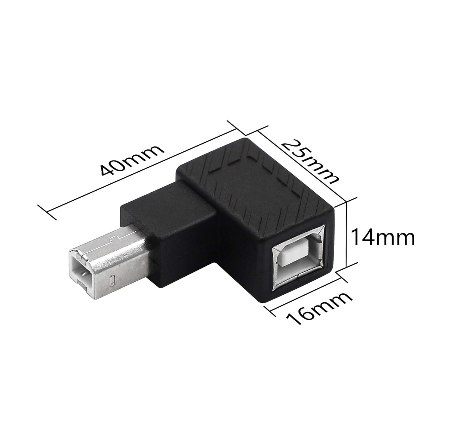 YACSEJAO USB 2.0 Type-B Printer Adapter, 2 Pack 90 Degrees USB 2.0 B ...