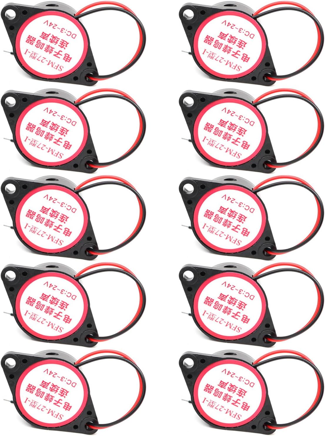 Pack of 10pcs High Decibel Piezoelectric Buzzers Continuous Sound Alarm ...