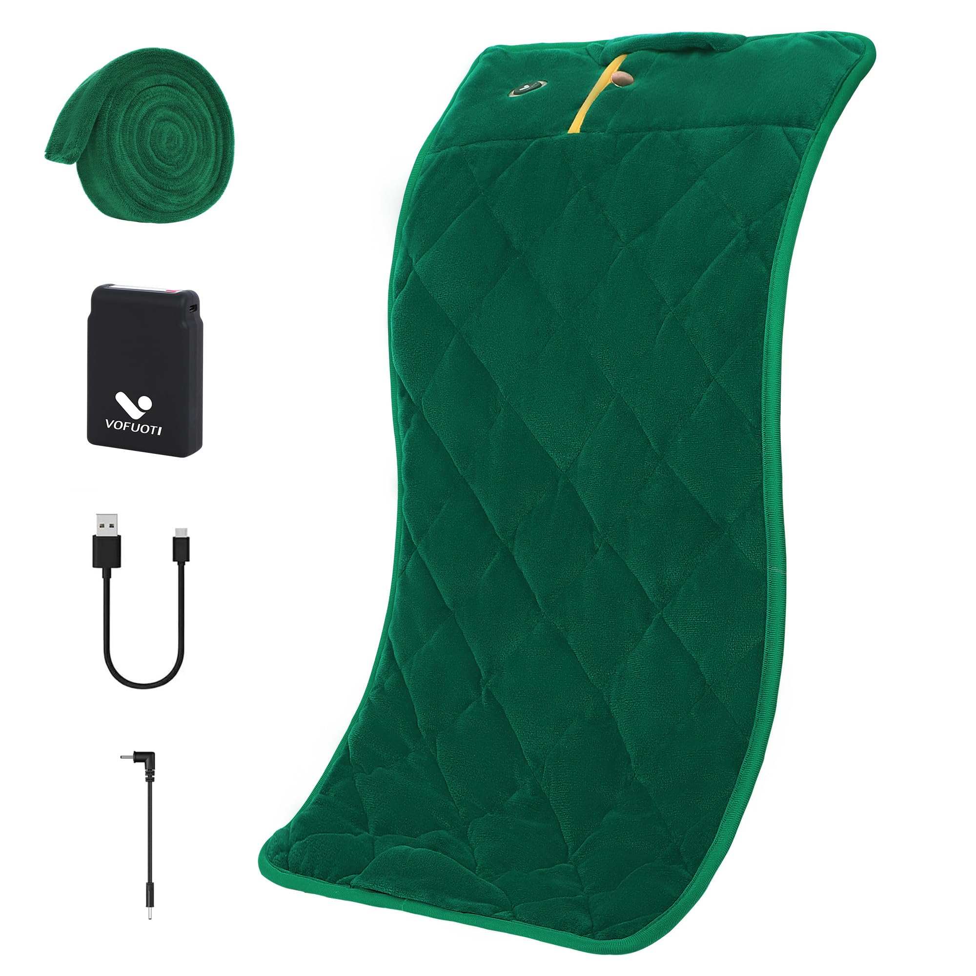 Amazon.com: Vofuoti Weighted Heating Pad with Battery, 3 Heat Settings ...