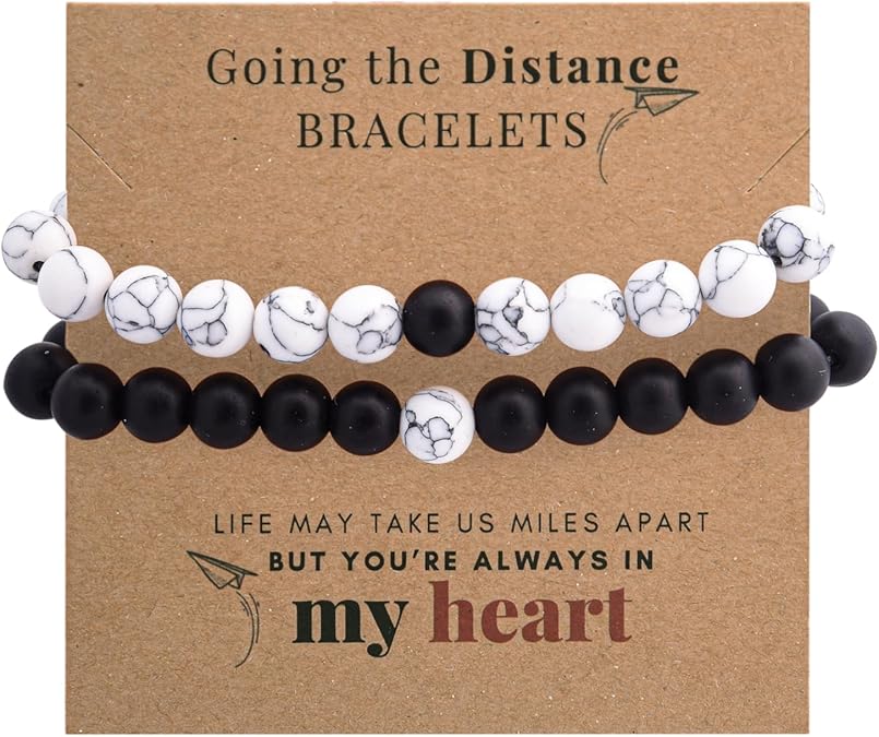 Amazon.com: HAQUIL Long Distance Bracelets Couples Bracelets Matching ...
