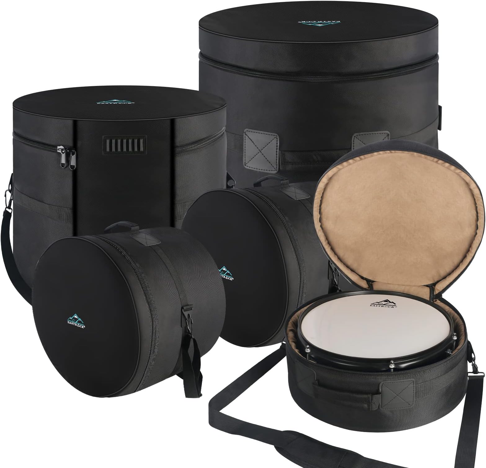 Amazon.com: EASTROCK 5-Piece Drum Bag Set for 12" Tom, 13" Tom, 14 ...