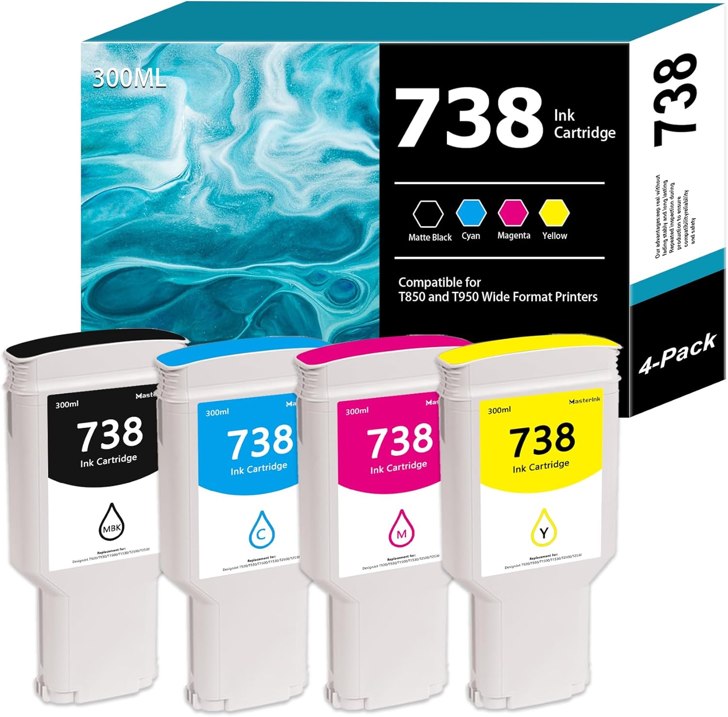 Amazon.com: 738 Ink Cartridge Combo Pack Replacement for HP 738 Ink ...