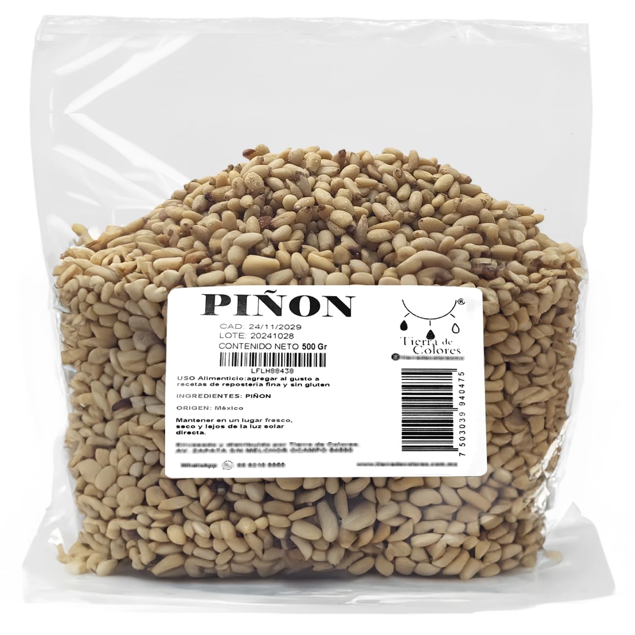 Piñon Blanco 500g Pelado fruto seco para botana y reposteria - Tierra ...