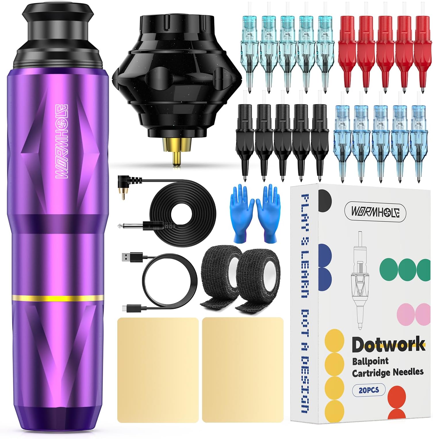Amazon.com: Wormhole Tattoo Kit Tattoo Machine Kit with Tattoo Gun ...