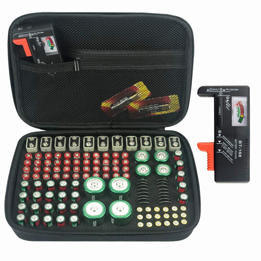 KIXDA Battery Organizer Box Case, 250+ Slots Battery Storage Box Holder ...